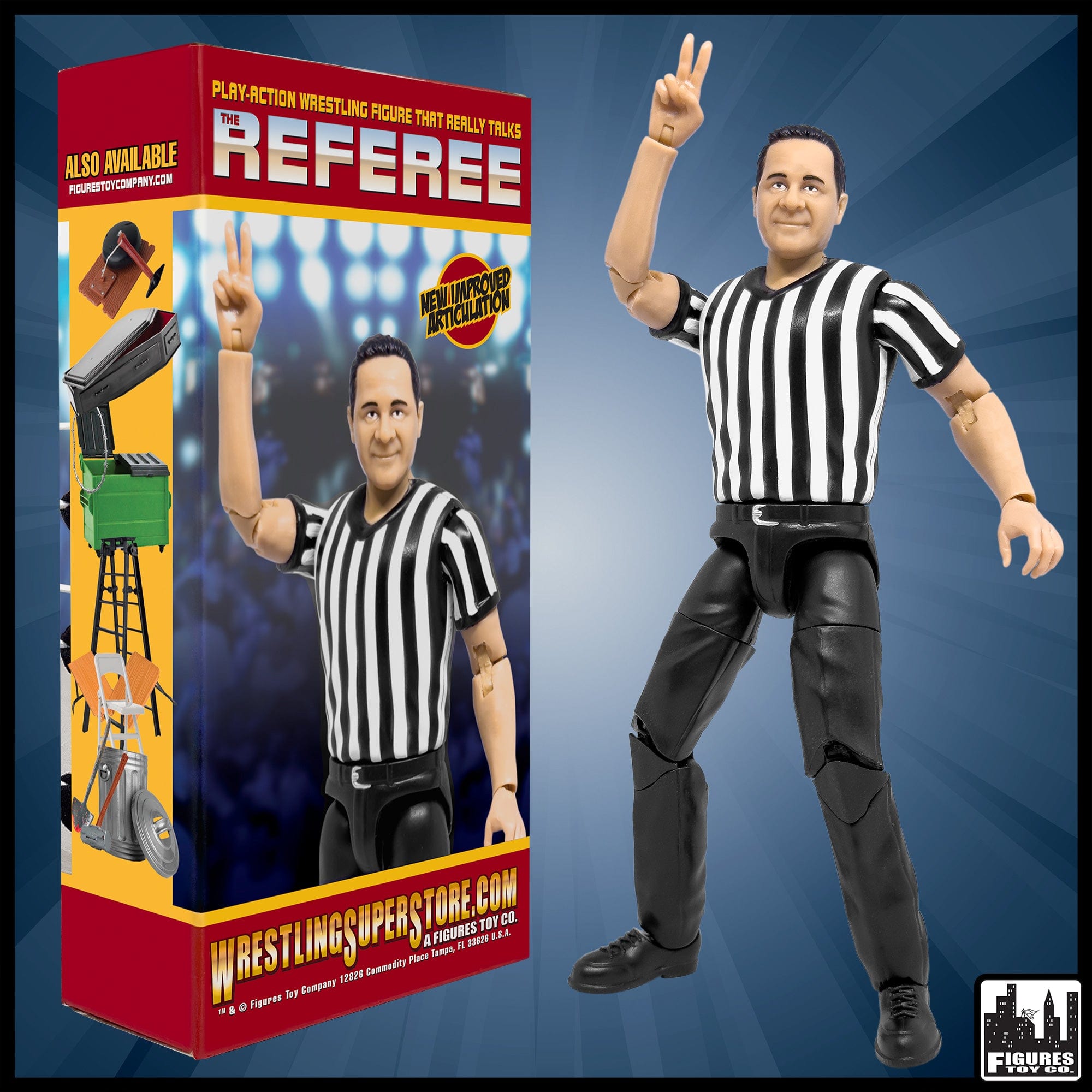 Ultimate 3 Counting & Talking Wrestling Referee Figure - Figures Toy ...