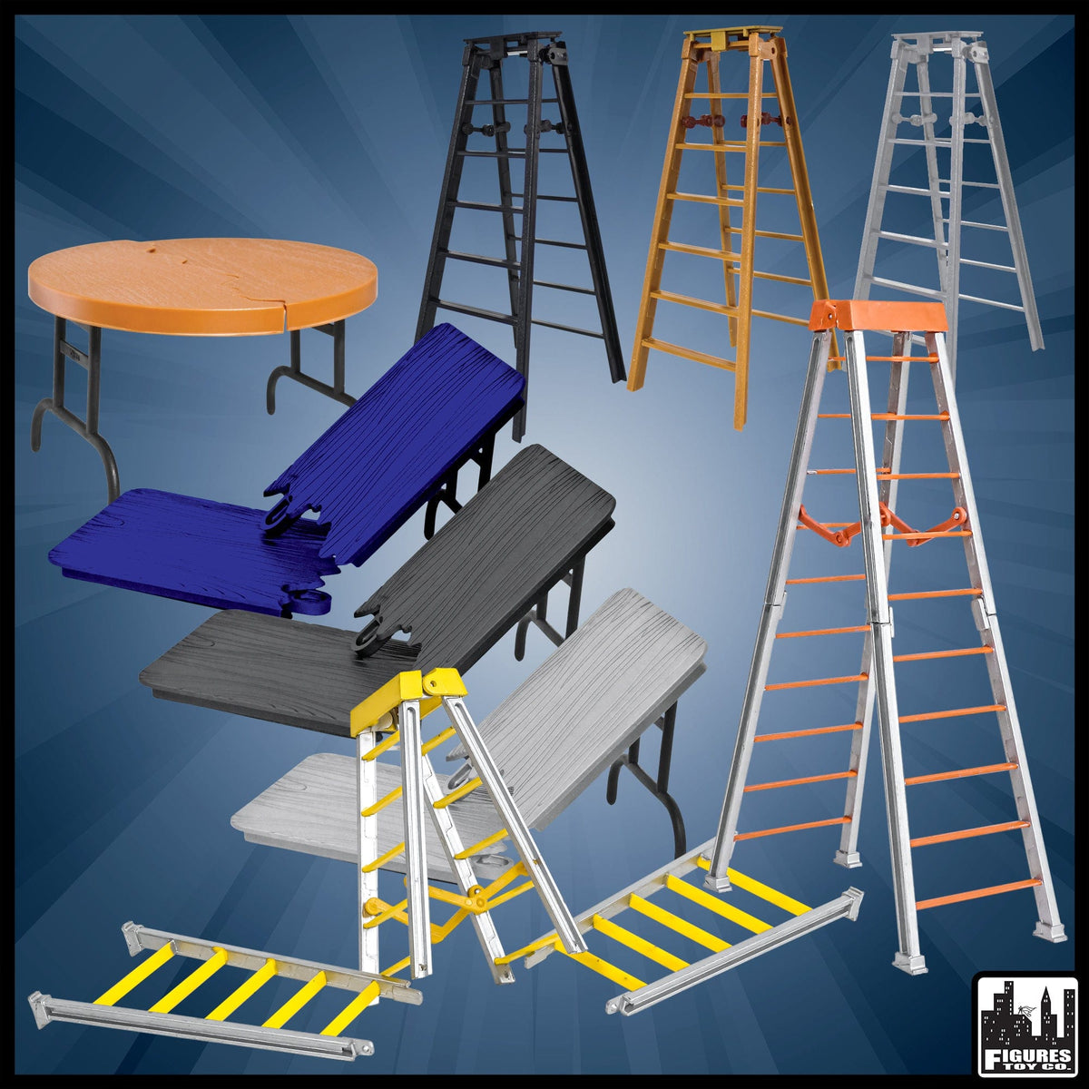 Deluxe Table & Ladder Deal for WWE & AEW Wrestling Action Figures ...