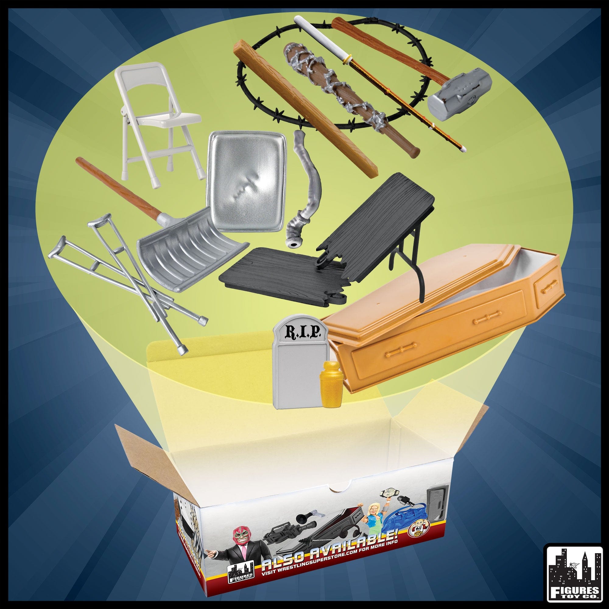 Hardcore Coffin 15 Piece Accessory Set For WWE & AEW Wrestling Figures ...