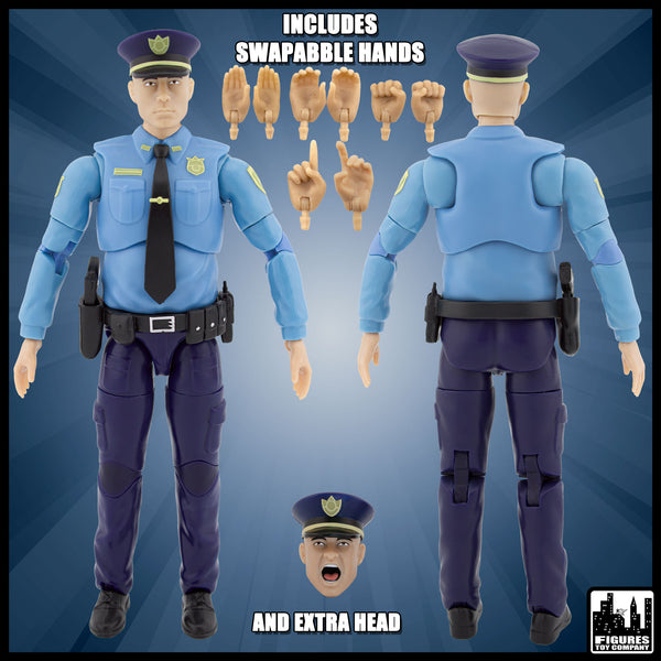 Ultimate 6.5 Inch Police Officer Action Figure W/ Deluxe Articulation ...