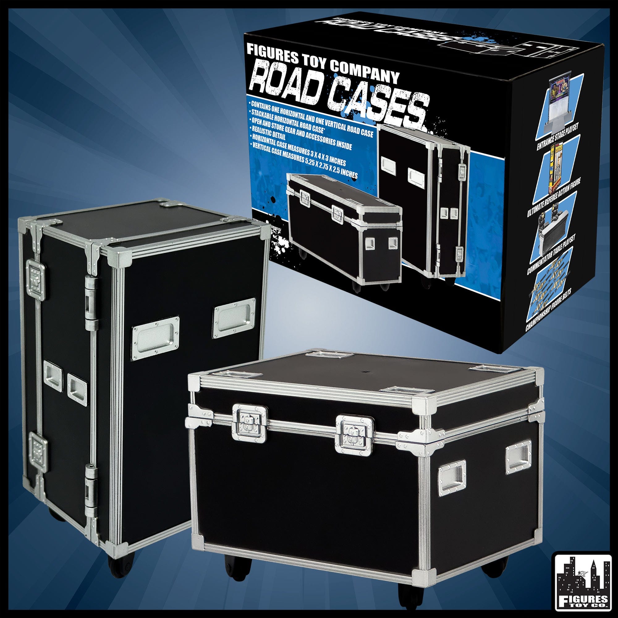 Set of 2 Road Cases for WWE & AEW Wrestling Action Figures - Figures ...