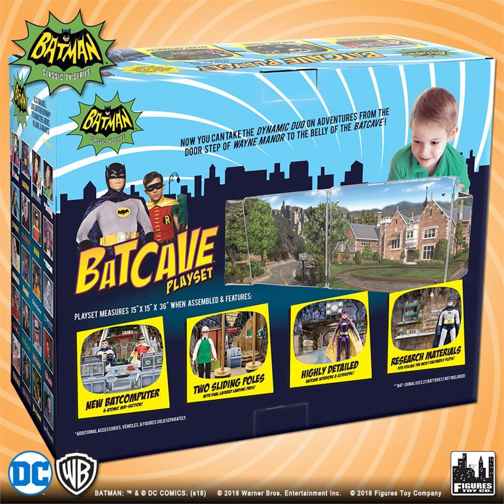Batman Classic TV Series Batcave Retro Playset - Figures Toy Company