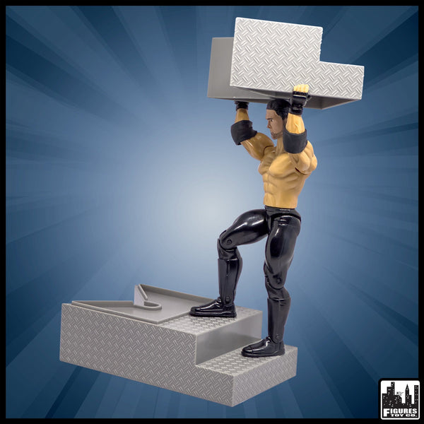 Deluxe Gray Breakable Ring Stairs For WWE & AEW Wrestling Figures ...