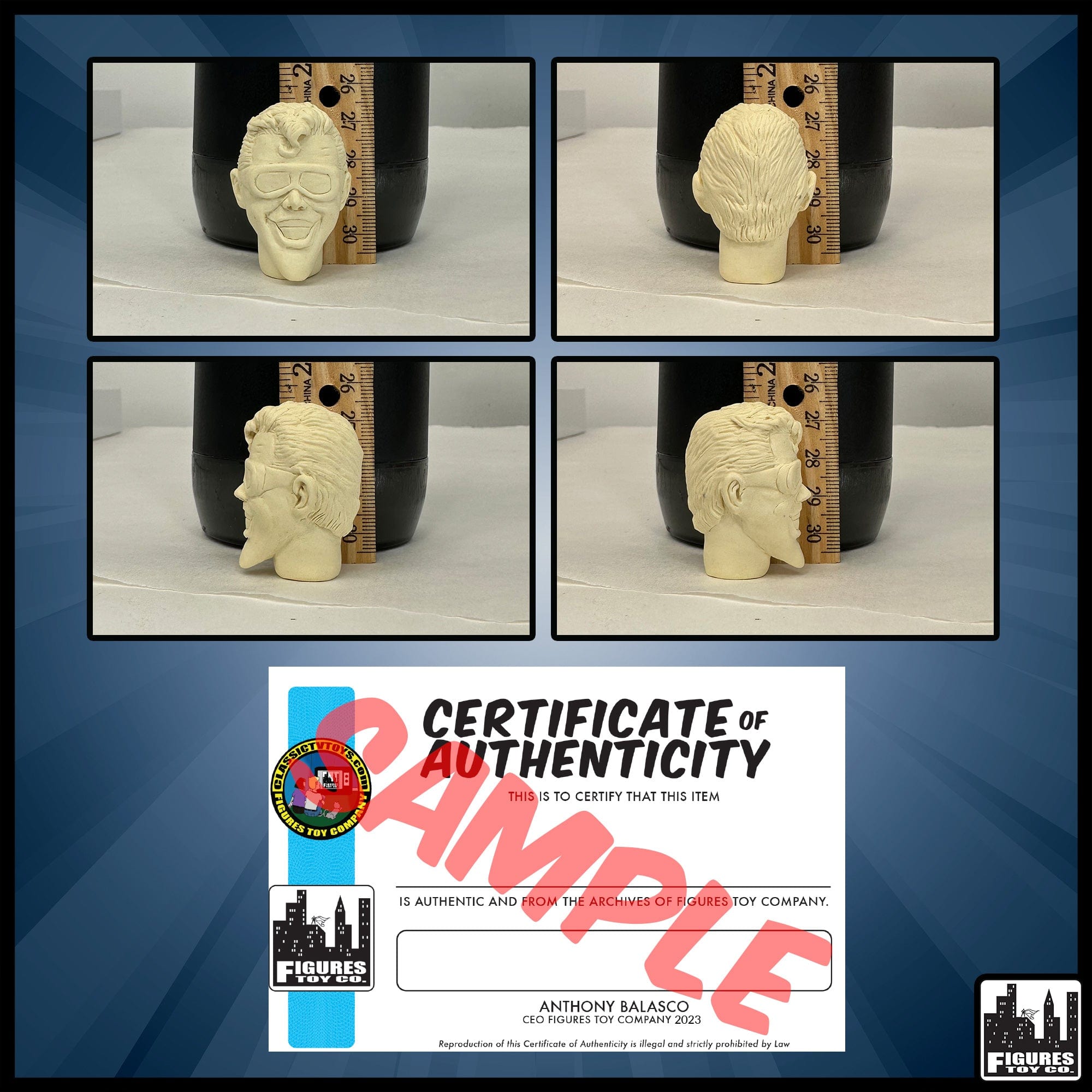 Resin Casted Plastic Man Head - Figures Toy Company