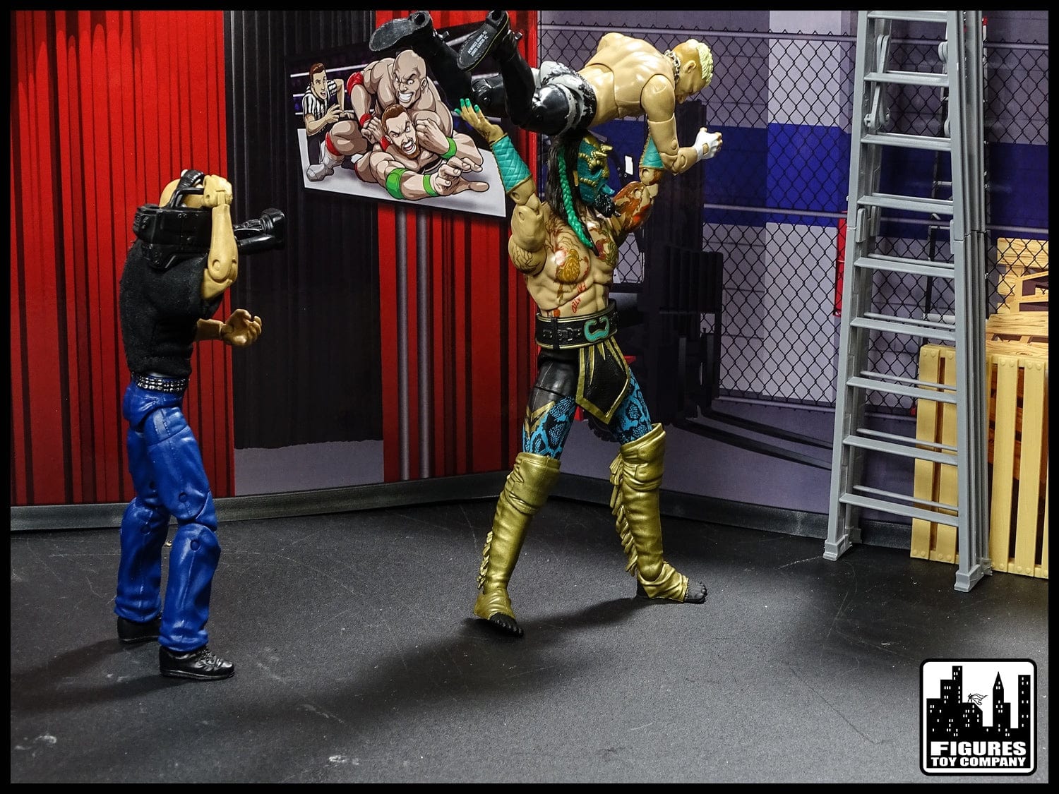 Reversible Wrestling Action Figure Backdrops for WWE Wrestling Figures ...