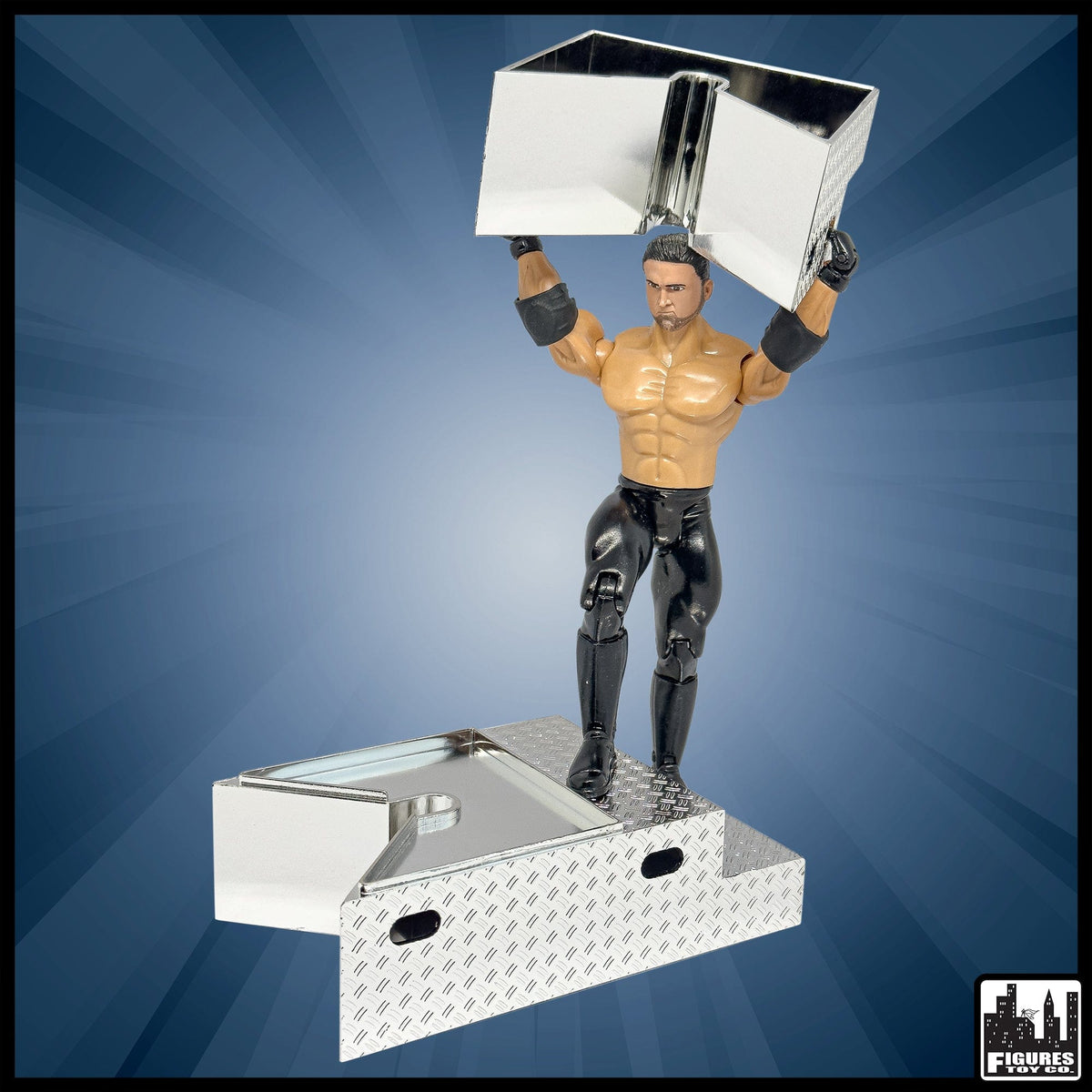 Set of 4 Chrome Plated Deluxe Breakable Ring Stairs for WWE Figures ...