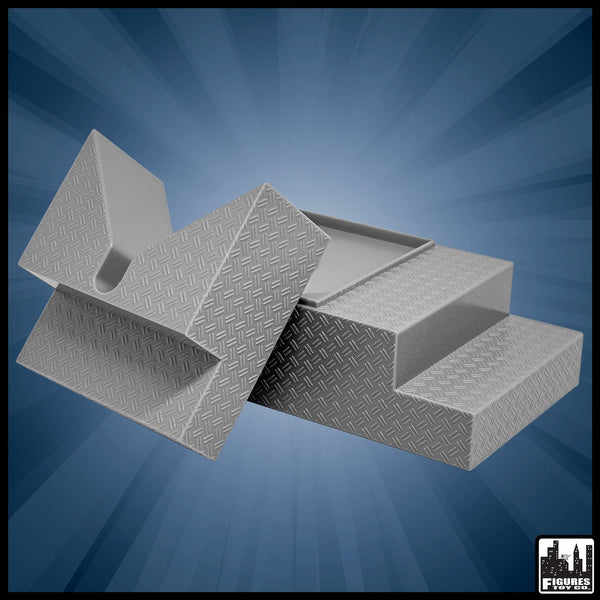 Set of 4 Deluxe Gray Breakable Ring Stairs For WWE Wrestling Figures ...