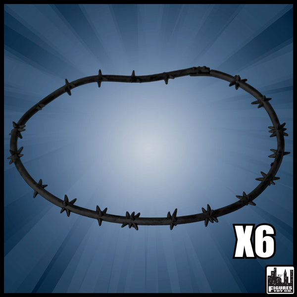 Set of 6 Black Barbed Wire Sections for WWE & AEW Wrestling Action Fig ...