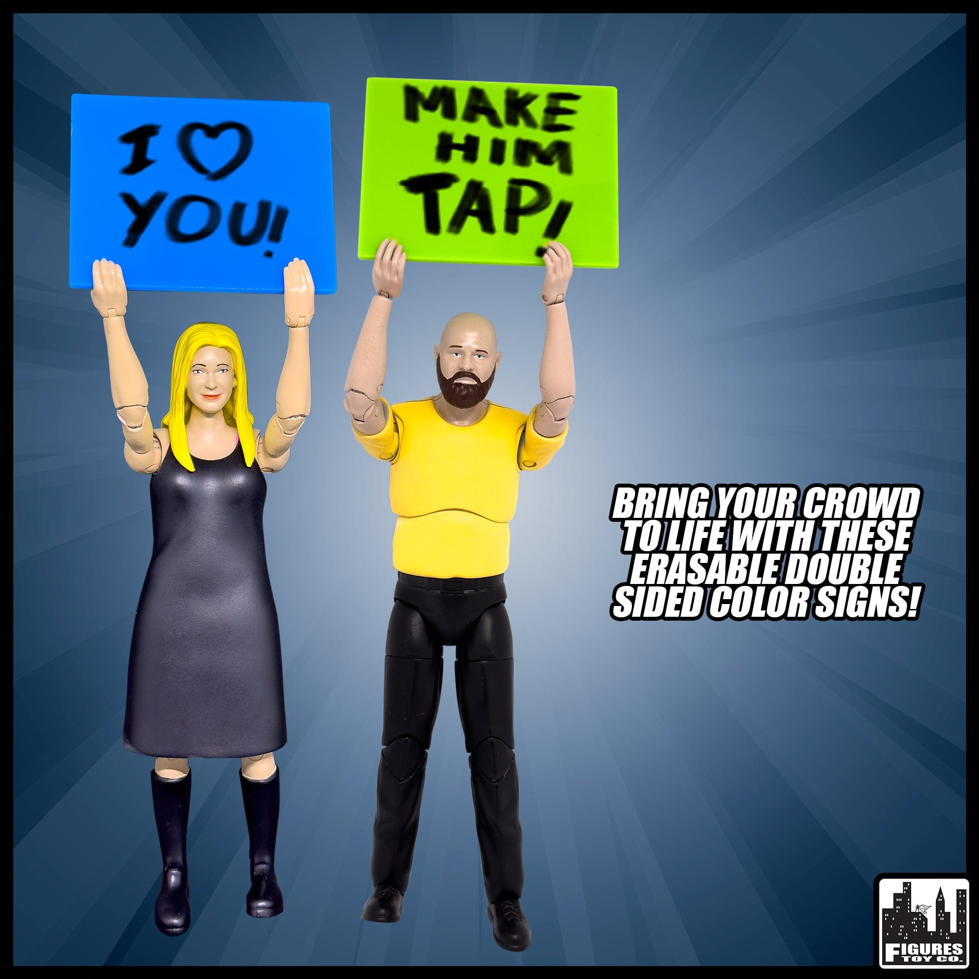 Set of 8 Wrestling Audience Crowd Signs for WWE Wrestling Figures ...