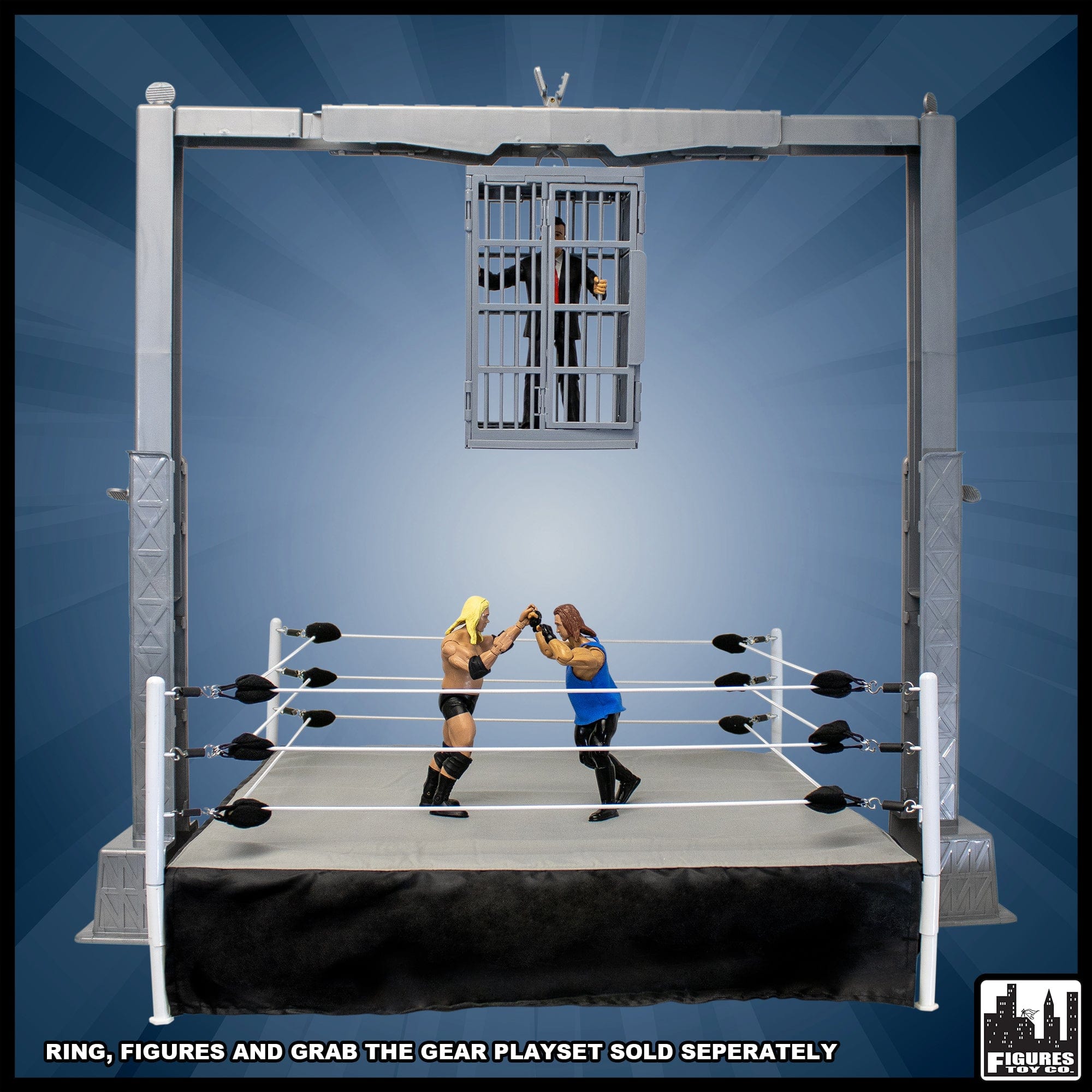 Shark Cage Playset for WWE & AEW Wrestling Action Figures - Figures Toy ...