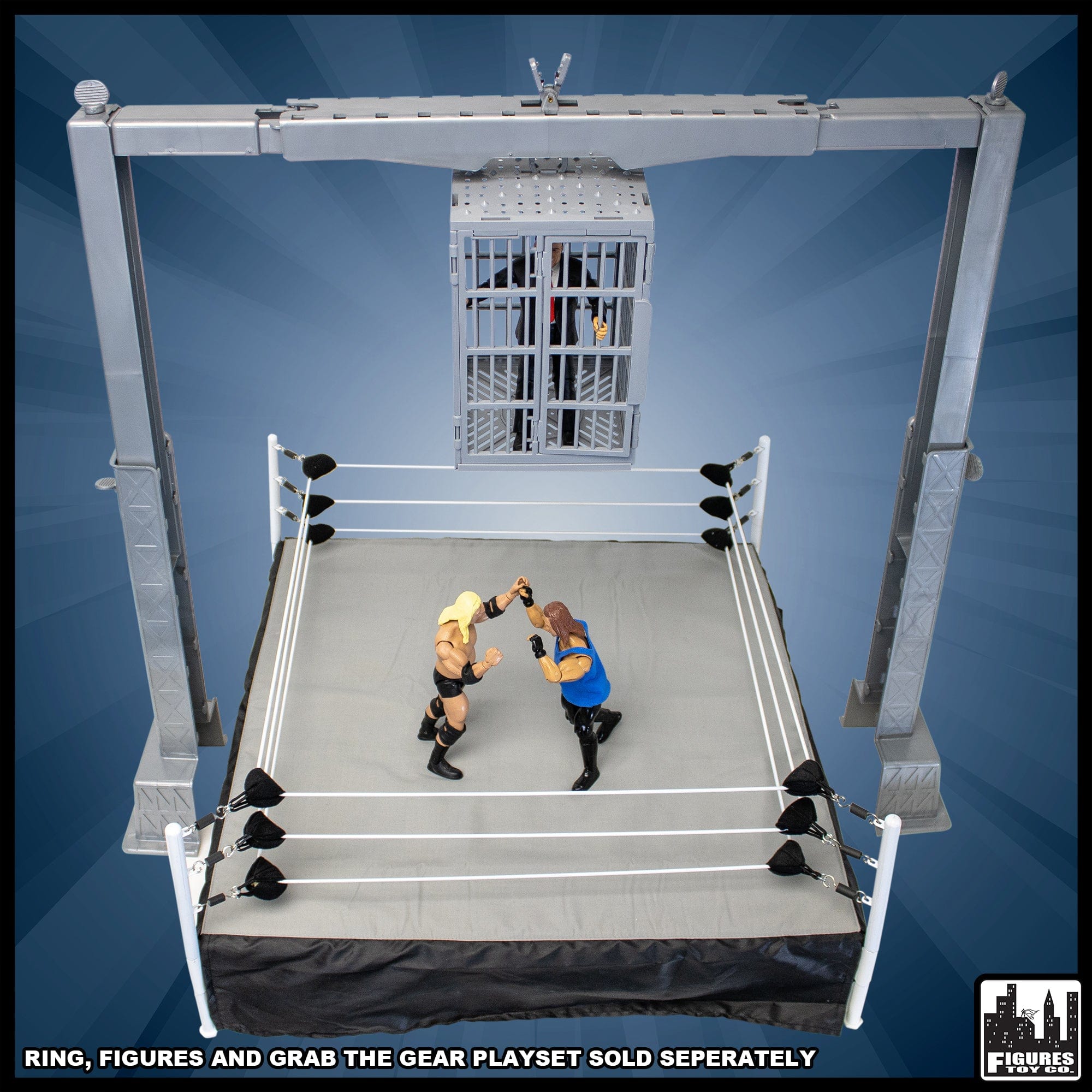 Shark Cage Playset for WWE & AEW Wrestling Action Figures - Figures Toy ...