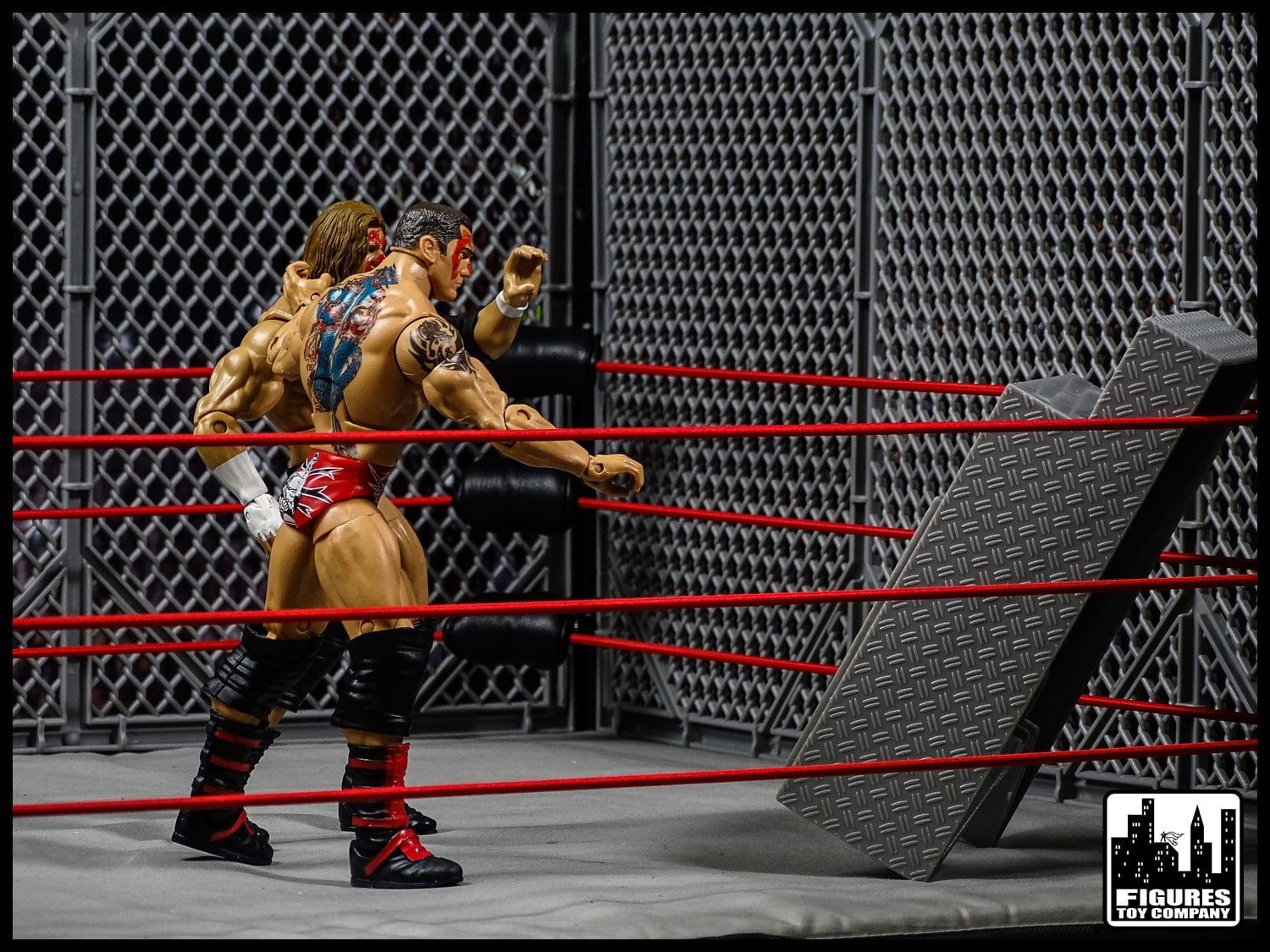Steel Cage Playset for Figures Toy Company Wrestling Rings