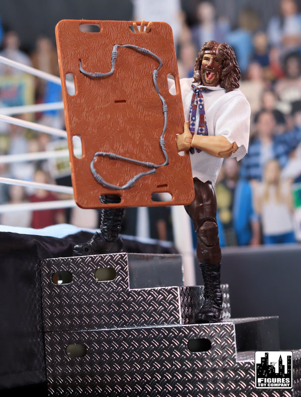 Set of 3 Wooden Boards W/ Barbed Wire for WWE & AEW Wrestling Figures ...